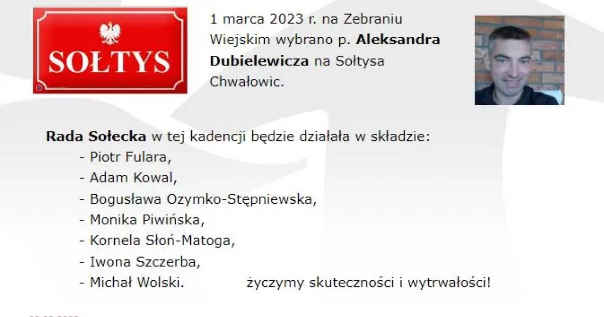 Chwałowice mają nowego sołtysa - Olawa24.pl