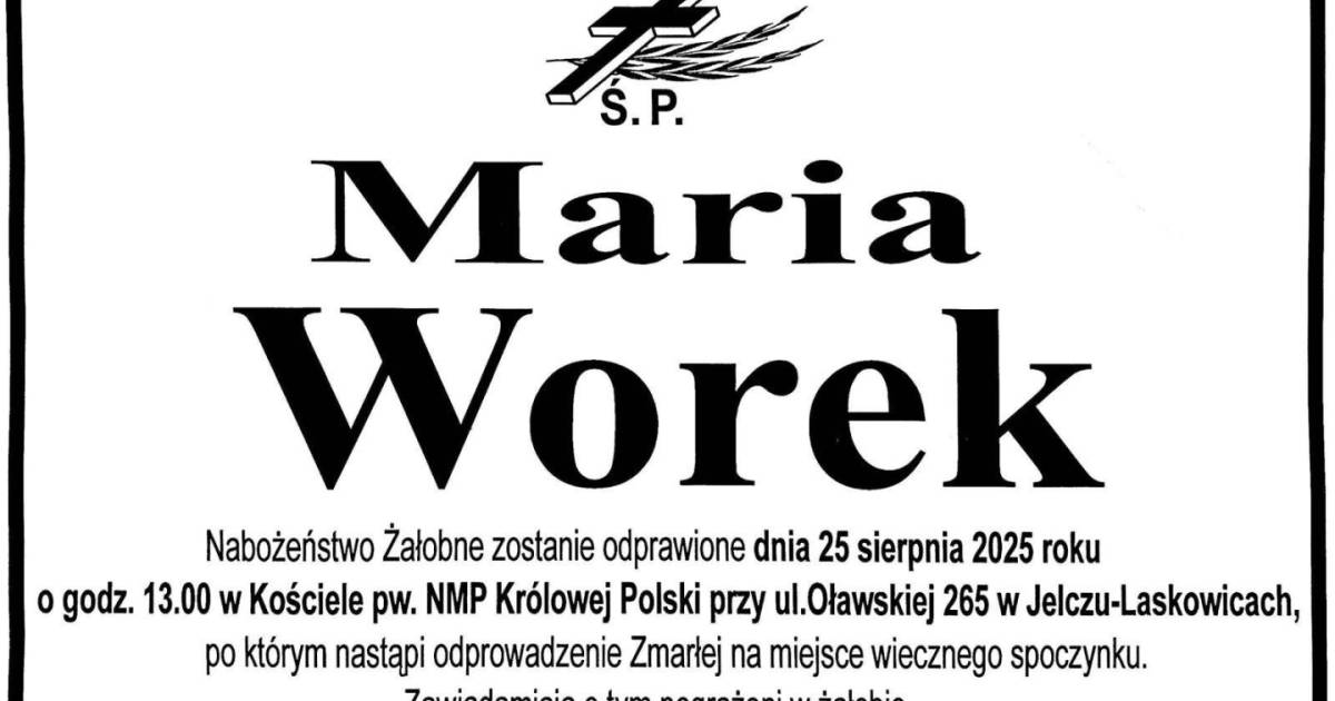 Ostatnie pożegnanie Marii Worek - Olawa24.pl